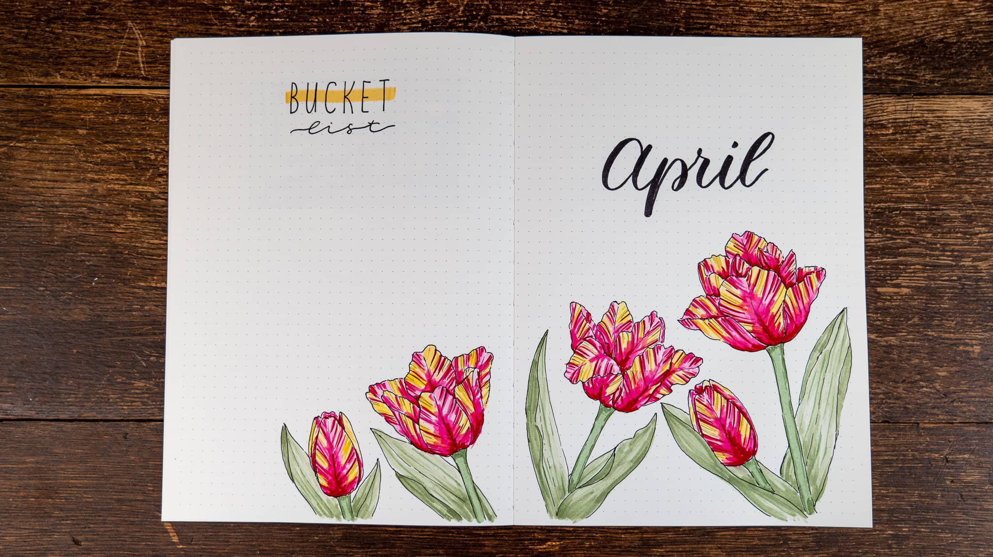 Tulpen Illustration im Bullet Journal – Ladies Lounge Kurse